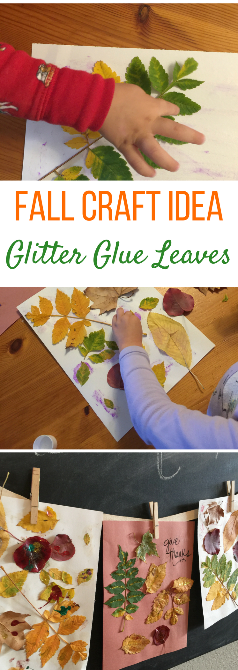 Fall Craft Idea: Glitter Glue Leaves - Live Well Play Together
