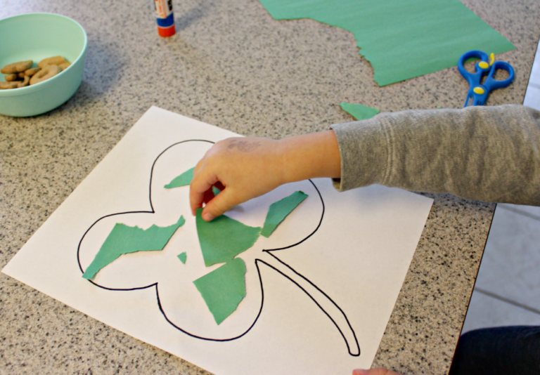Torn Paper Shamrock: A Fine Motor Activity for St. Patrick's Day - Live ...