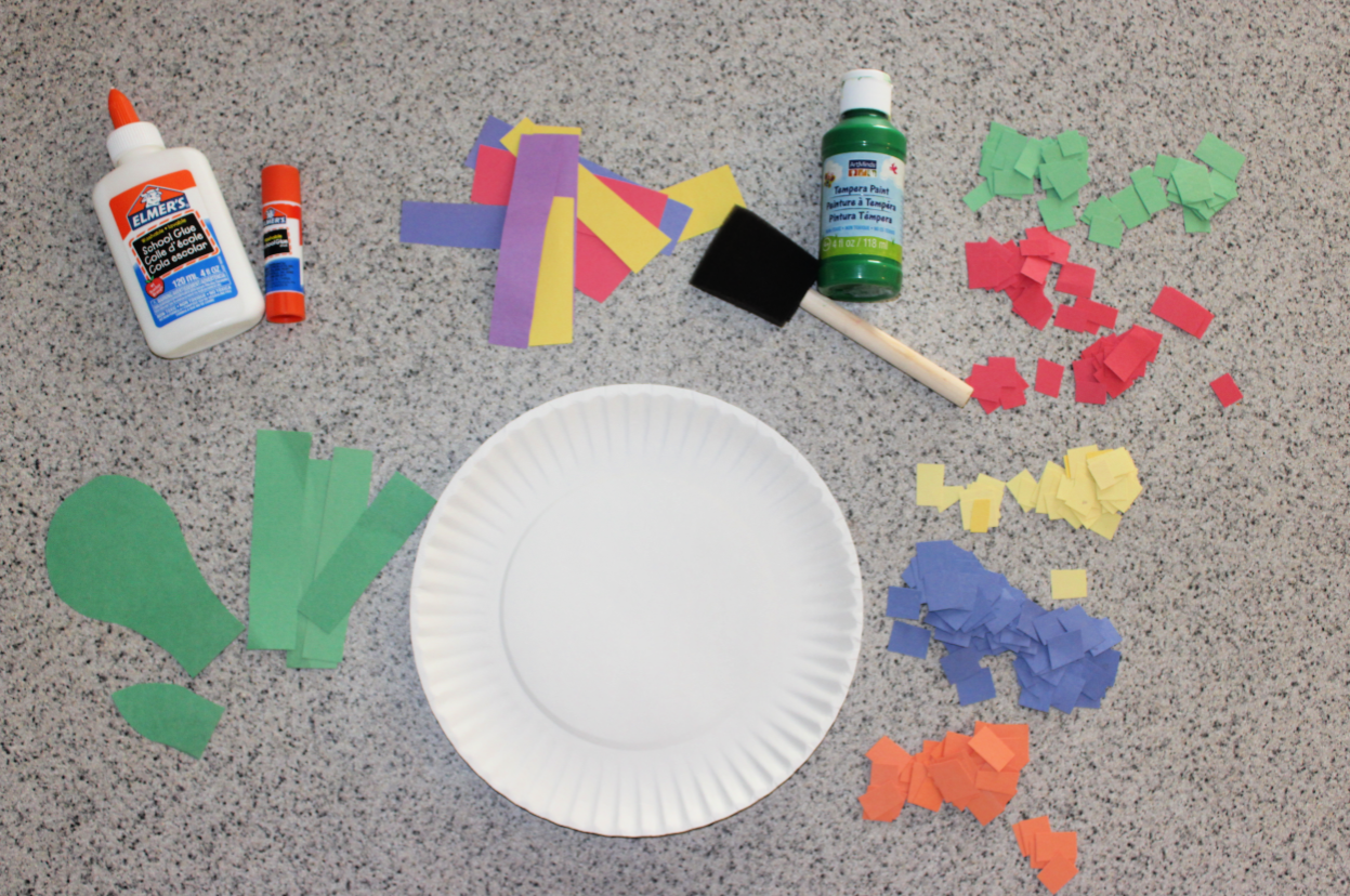 Mosaic Turtle Paper Plate Craft for Kids - Live Well Play Together