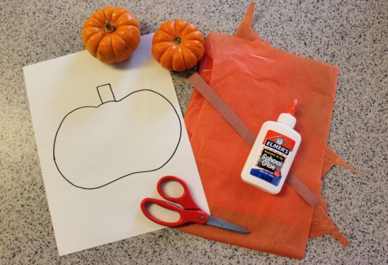 Tissue Paper Pumpkin Craft for Kids + FREE Pumpkin Template - Live Well ...