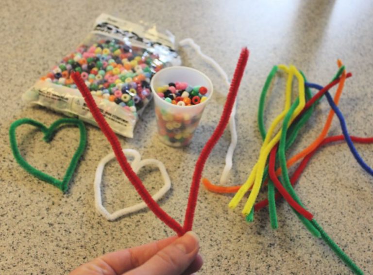 Beaded Heart Craft for Valentine's Day - Live Well Play Together