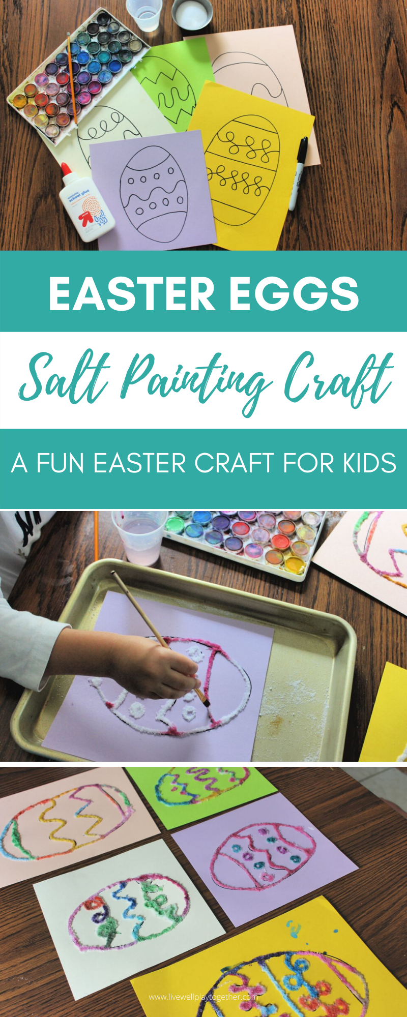 Salt Painting Easter Eggs: A Fun Easter Craft for Kids - Live Well Play ...